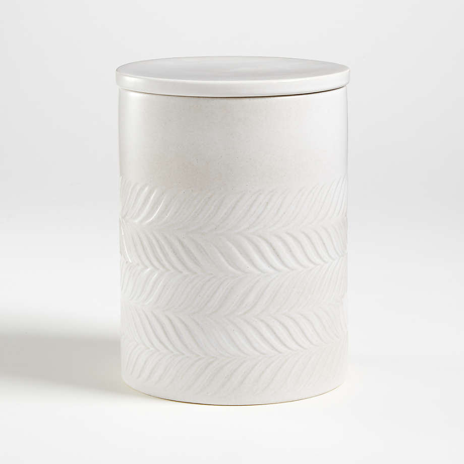 Fern Mid-Century Modern Large White Ceramic Kitchen Canister | Crate ...