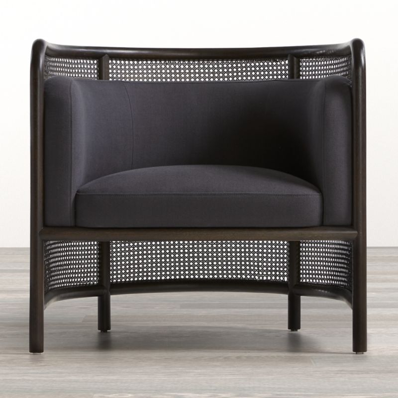 Black cane accent chair store