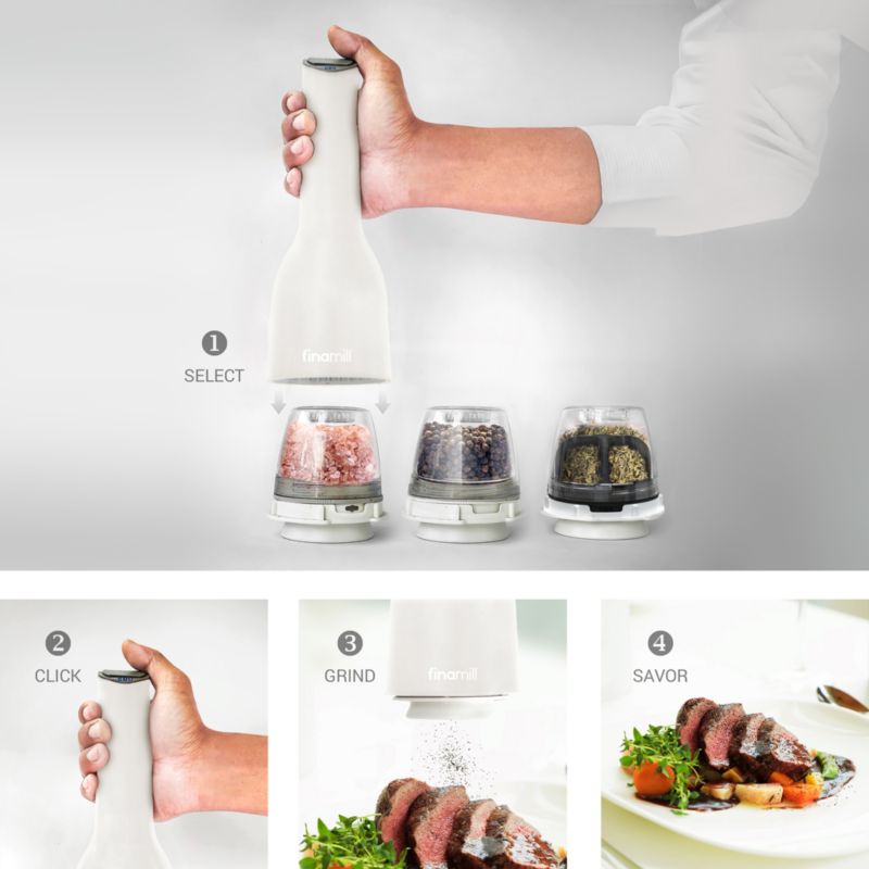 FinaMill Soft Cream Rechargeable Spice Grinder + Reviews | Crate & Barrel