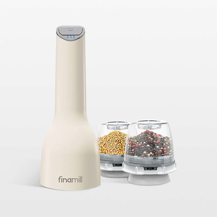 FinaMill Soft Cream Rechargeable Spice Grinder | Crate & Barrel