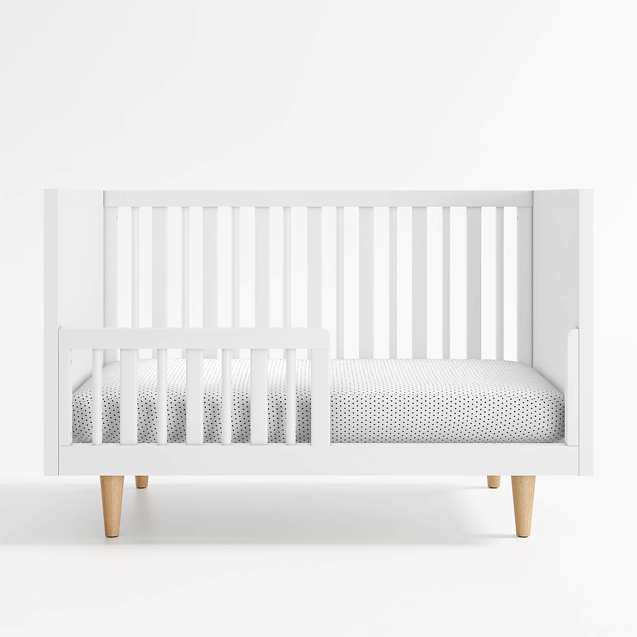 Finn White Wood Crib Rail + Reviews | Crate & Kids