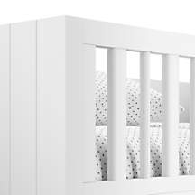Finn White Wood Kids Bunk Bed with Oak Wood Ladder + Reviews | Crate & Kids