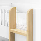 Finn White Wood Kids Bunk Bed with Oak Wood Ladder + Reviews | Crate & Kids