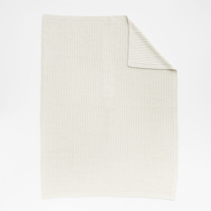 Arctic Ivory Wool Blend 70''x55" Fisherman Knit Throw Blanket + Reviews ...