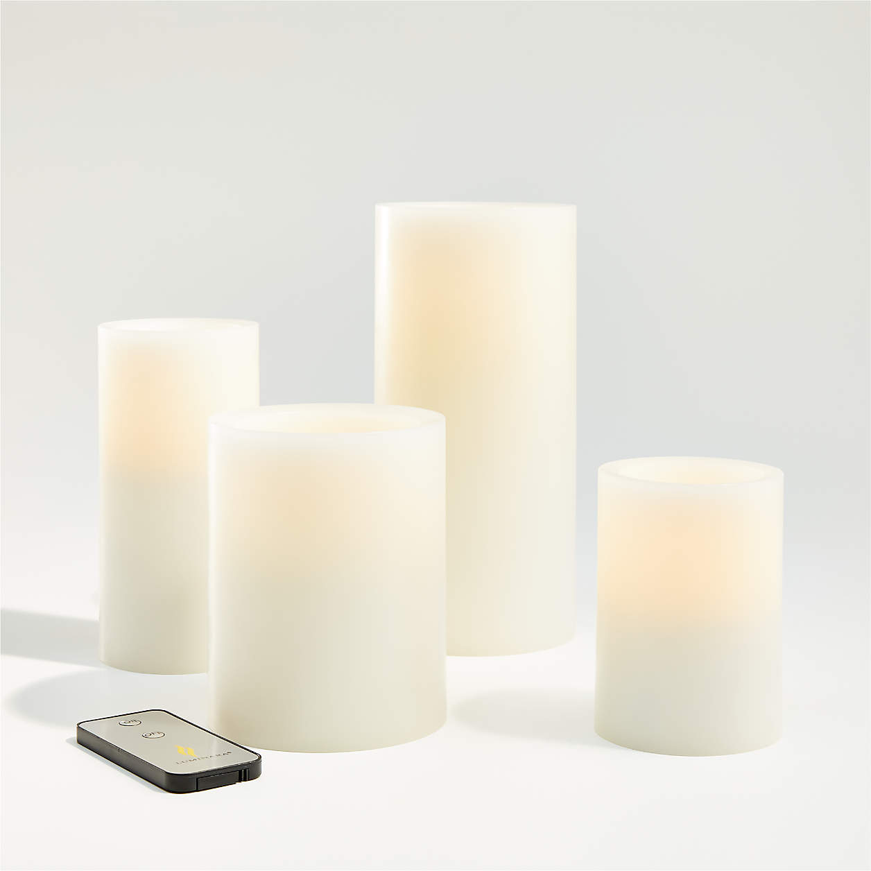 Warm White Flameless Wax Candles | Crate & Barrel Canada