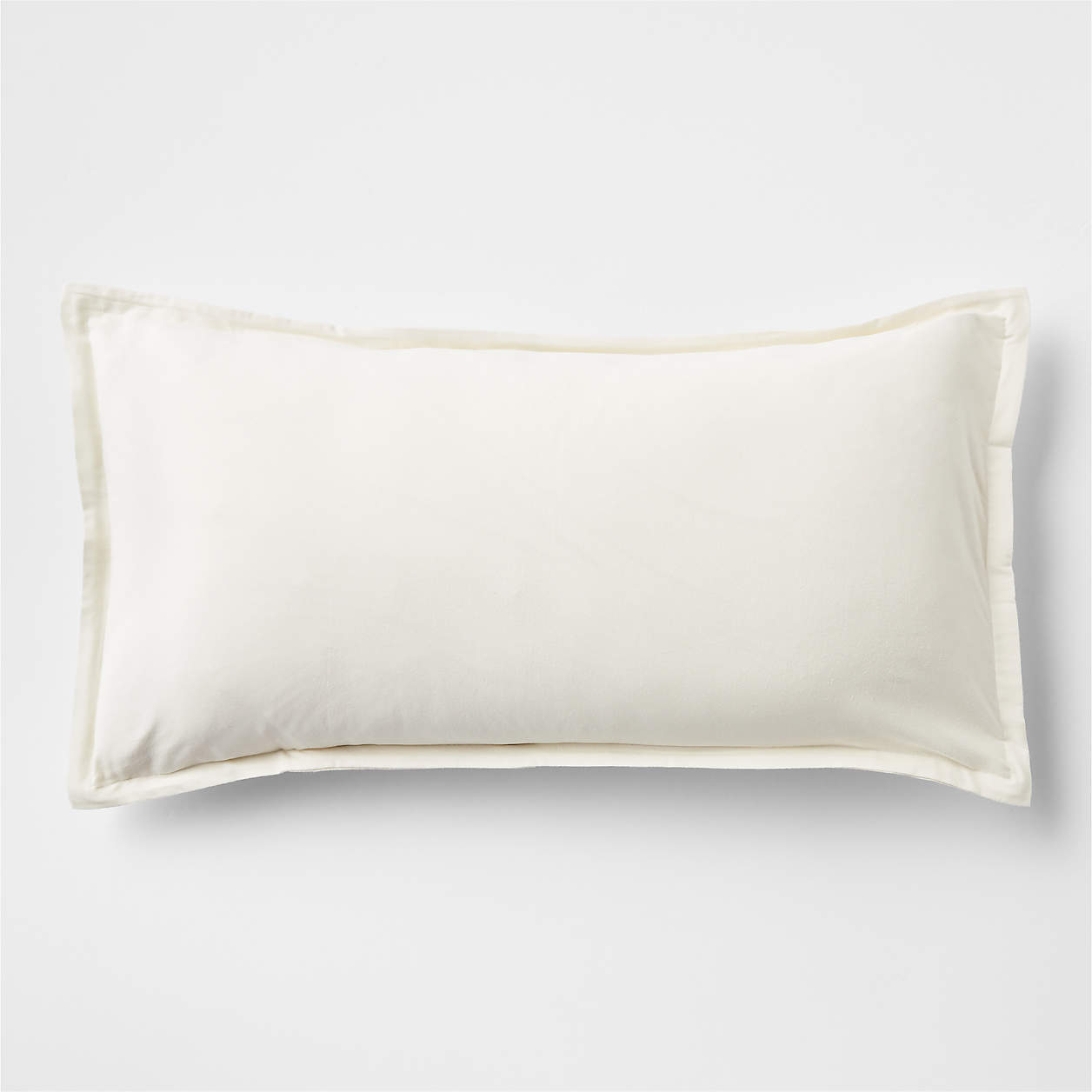 Organic Cotton Flannel Arctic Ivory Pillowcases, Set of 2 | Crate & Barrel
