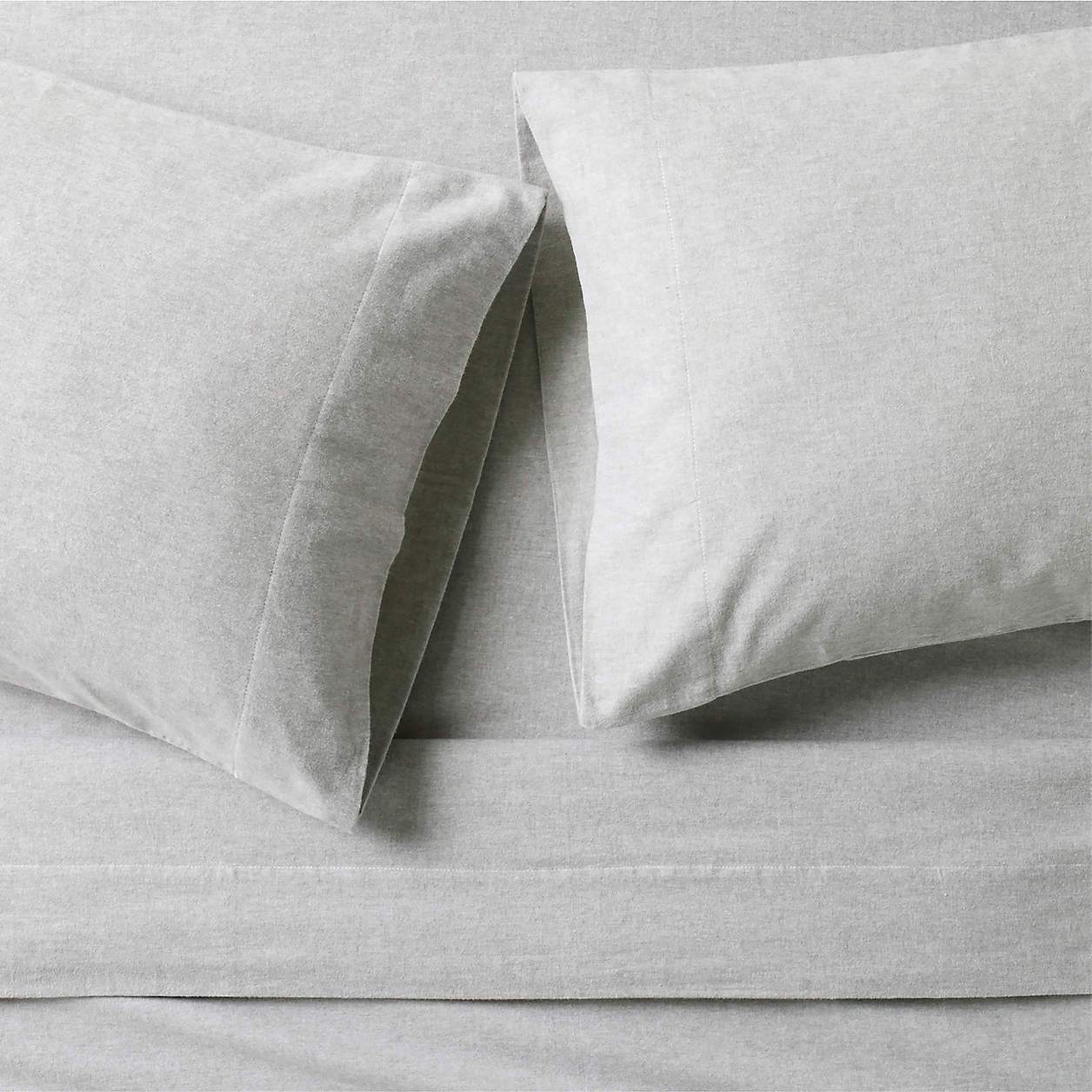 Cozysoft Organic Flannel Grey King Bed Sheet Set | Crate & Barrel