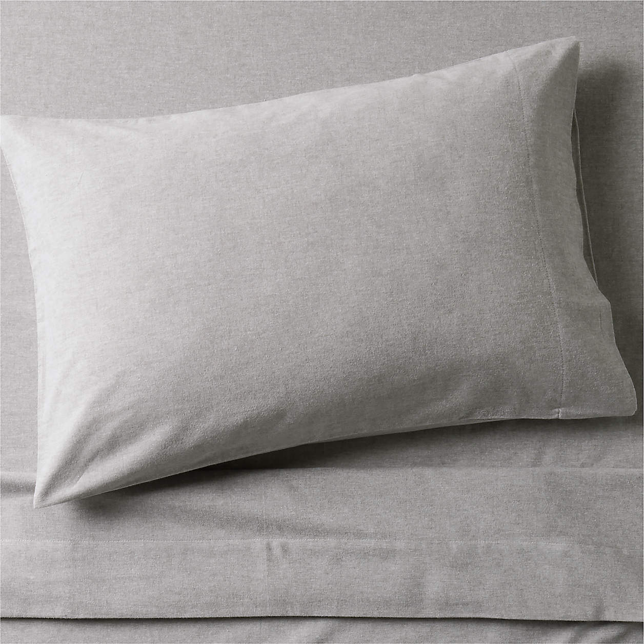 Cozysoft Organic Flannel Grey Queen Standard Pillowcases, Set of 2 ...