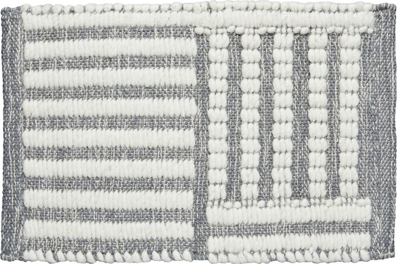 Flatweave Grid Wool and Cotton Light Grey Kids Area Rug Swatch | Crate ...