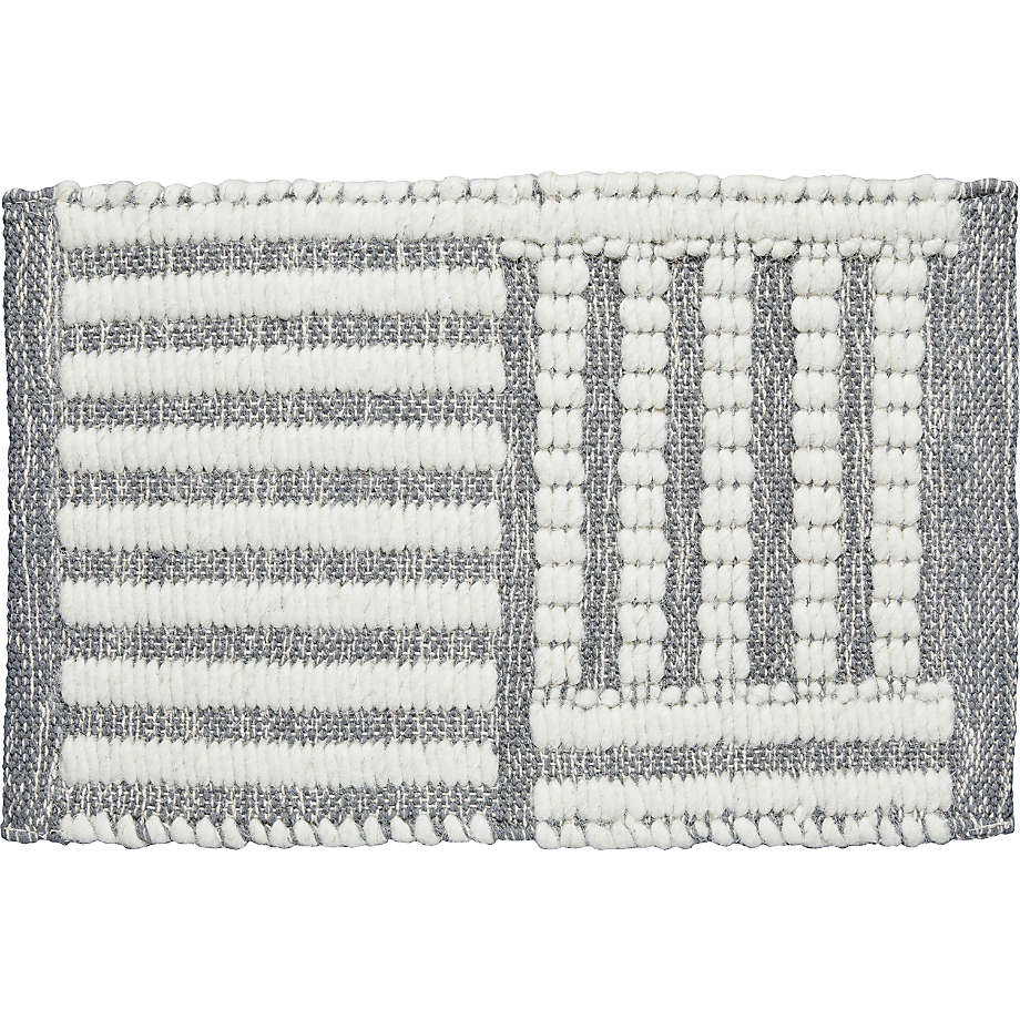 Flatweave Grid Wool and Cotton Light Grey Kids Area Rug Swatch | Crate ...