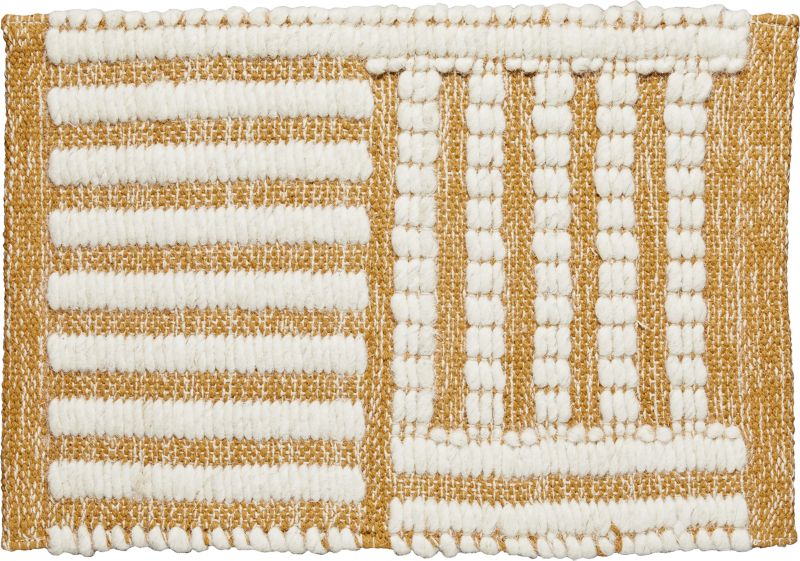 Flatweave Grid Wool and Cotton Yellow Kids Area Rug Swatch | Crate & Kids