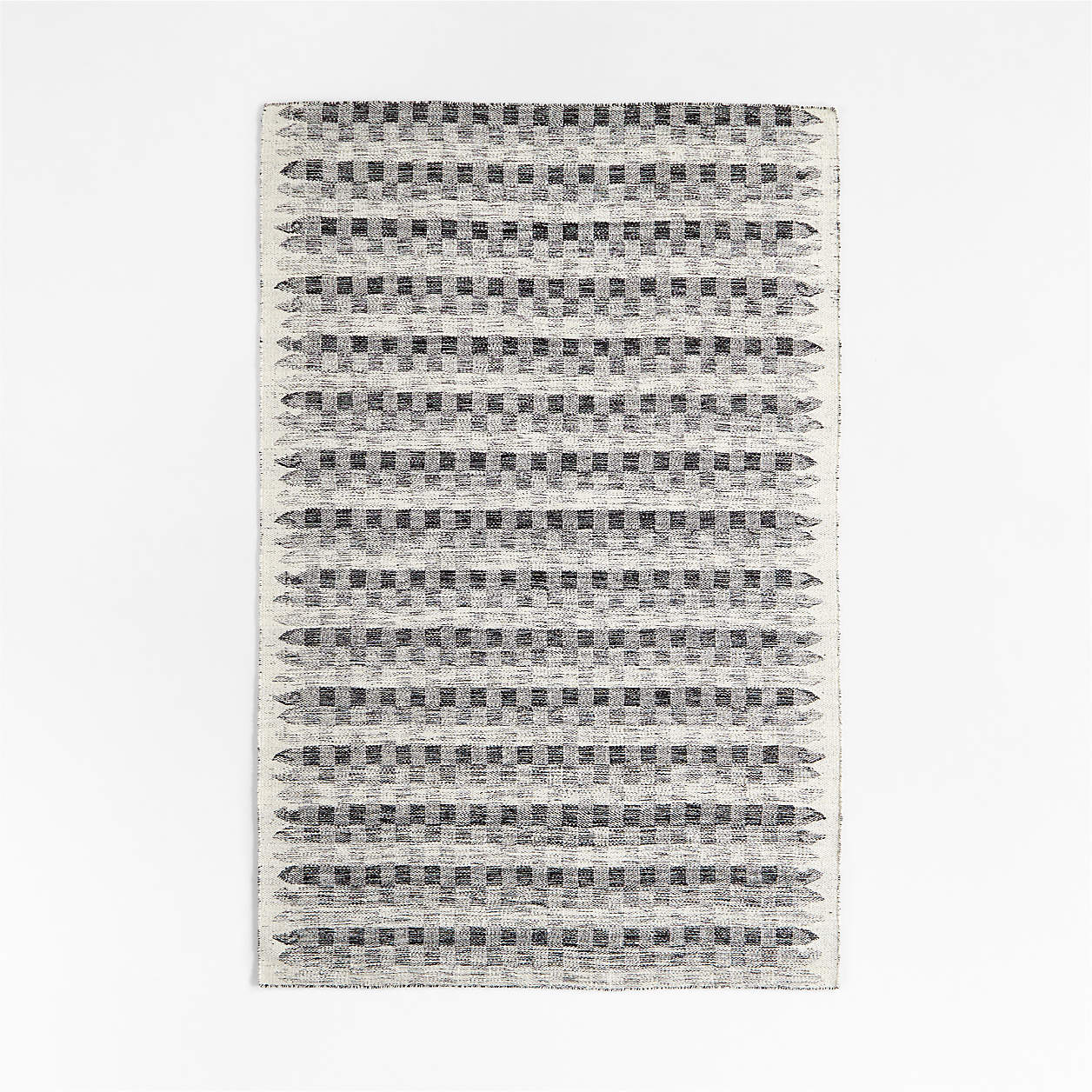 Flatweave Wool Checkerboard Grey Kids Area Rug 8x10 | Crate & Kids