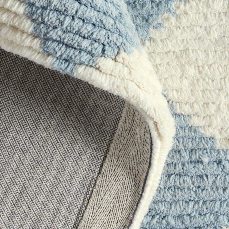 Flatweave Wool Checkerboard Light Blue Kids Area Rug 8x10 | Crate & Kids
