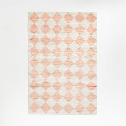 Alternating Lines Striped Wool Light Pink Kids Area Rug 5x8 + Reviews ...