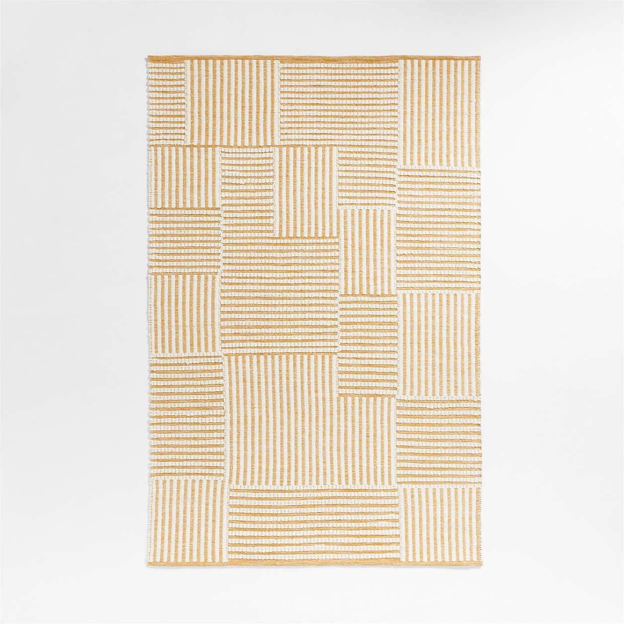 Flatweave Grid Wool and Cotton Yellow Kids Area Rug 6x9 + Reviews ...