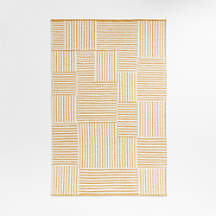 Flatweave Grid Wool and Cotton Yellow Kids Area Rug 8x10 + Reviews ...