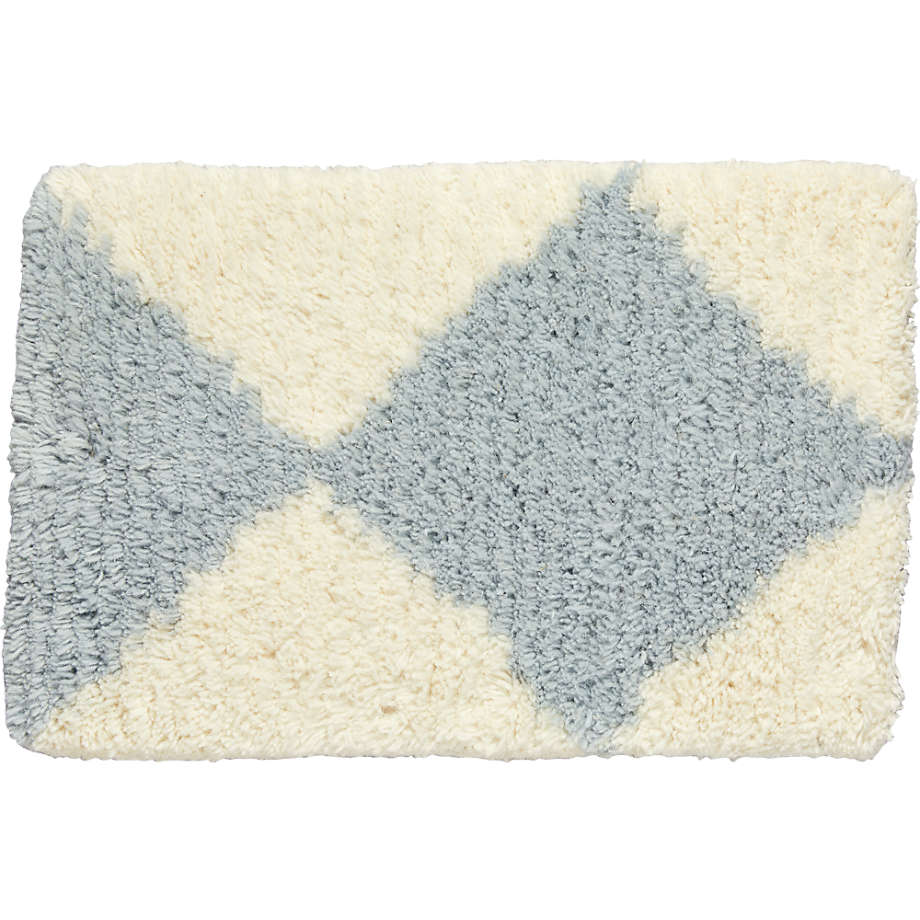 Flatweave Wool Checkerboard Light Blue Kids Area Rug Swatch | Crate & Kids