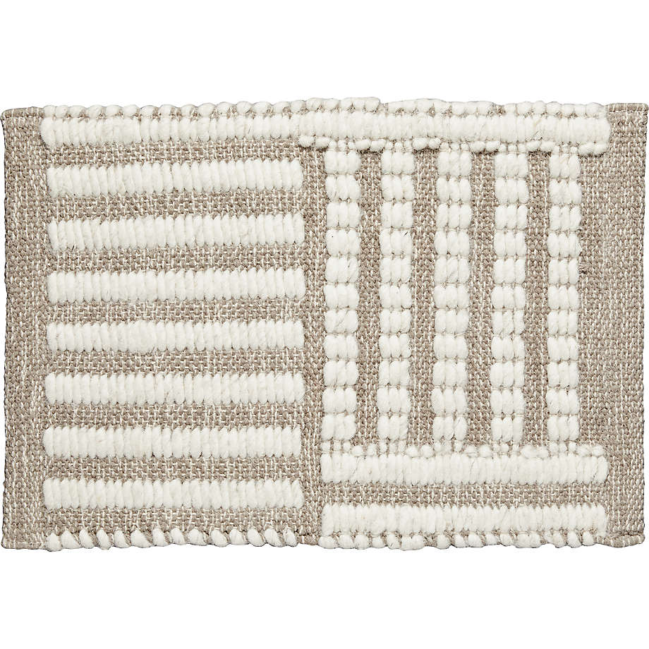 Flatweave Grid Wool and Cotton Dark Beige Kids Area Rug Swatch | Crate ...