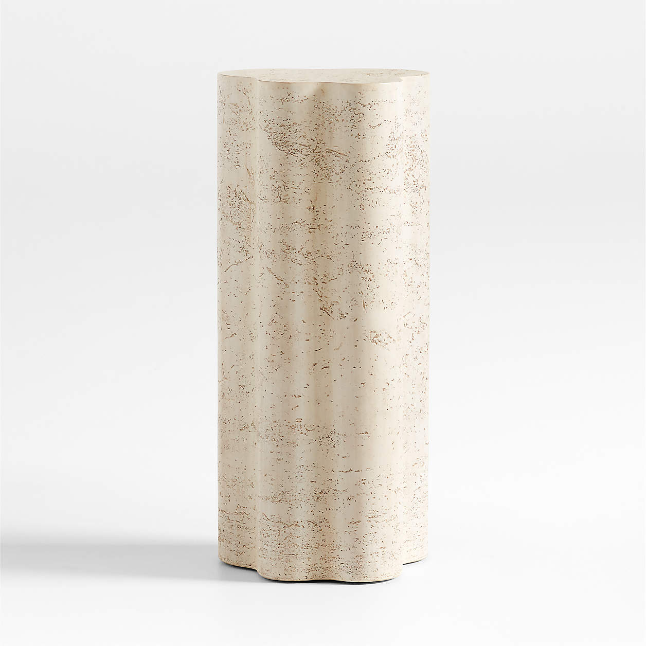 Fleur Tall Faux Travertine Resin Drink Table | Crate & Barrel