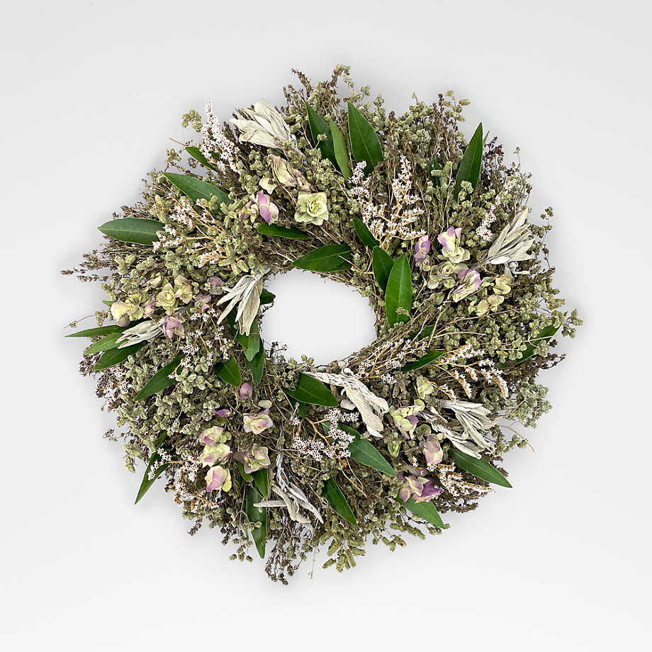 Live 18" Floral Sweet Spring Wreath | Crate & Barrel