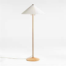 Flores Floor Lamp with Fluted Shade + Reviews | Crate & Barrel
