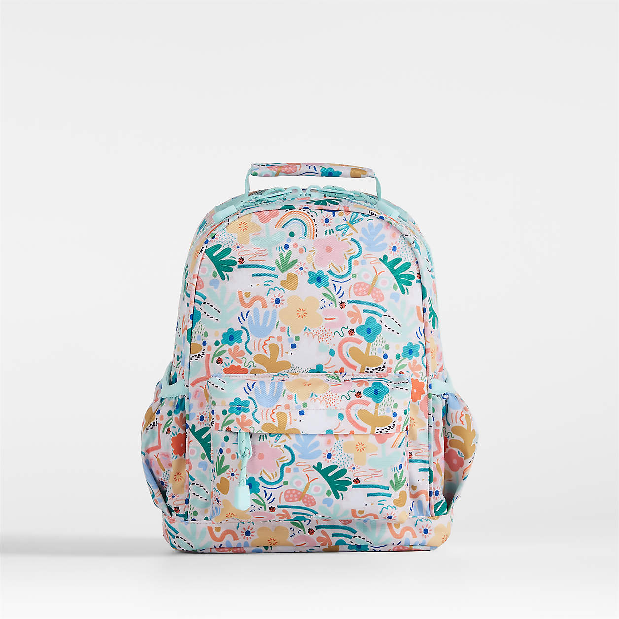 Flower Garden Personalized Small Kids School Backpack with Side Pockets ...