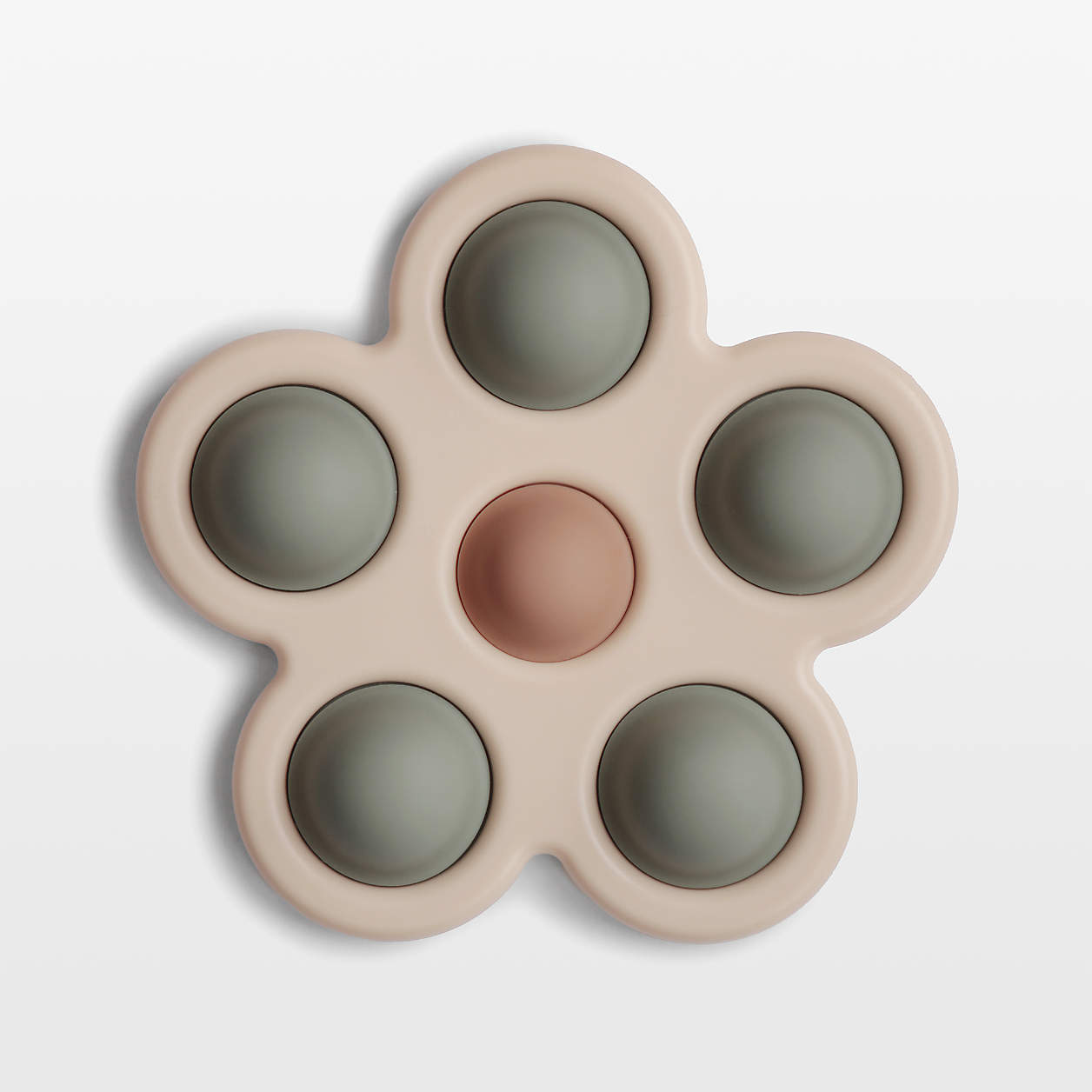 Mushie Silicone Green Flower Baby Press Toy + Reviews | Crate & Kids