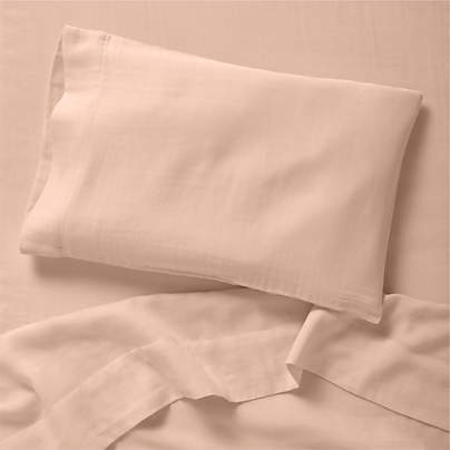 Stax Modern Organic Cotton Pink Toddler Sheet Set + Reviews | Crate & Kids