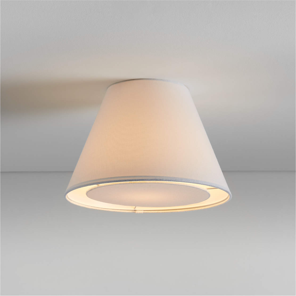 White Tapered Linen 12" Kids Flush Mount Ceiling Light | Crate & Kids