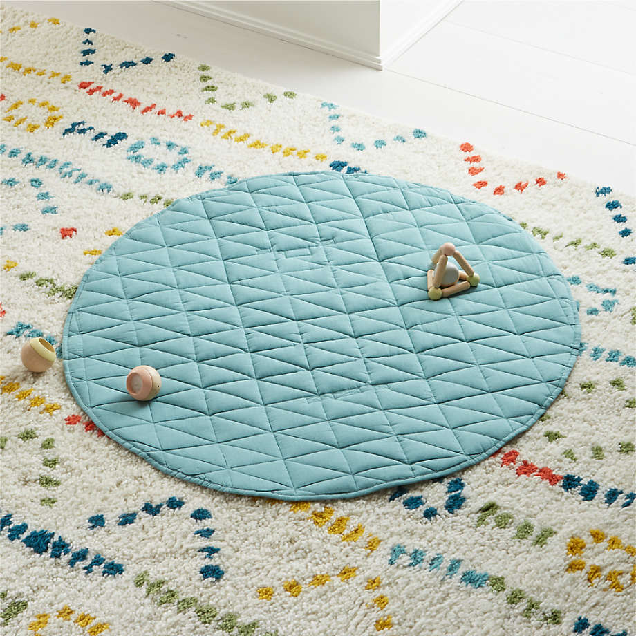 Fold and Go Teal Portable Baby Mat Tummy Time Toy | Crate & Kids