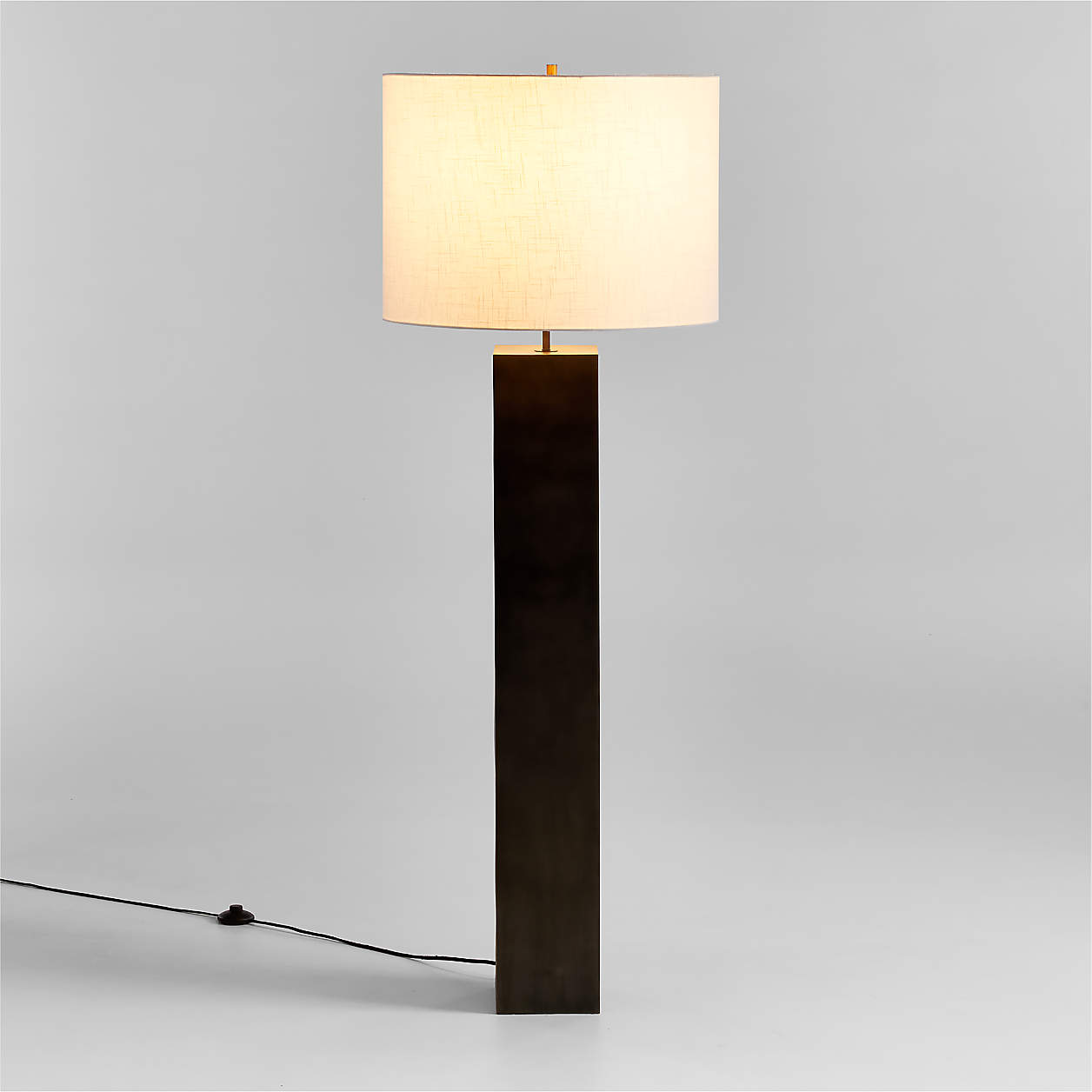 Folie Black Square Floor Lamp with Drum Shade + Reviews | Crate ...