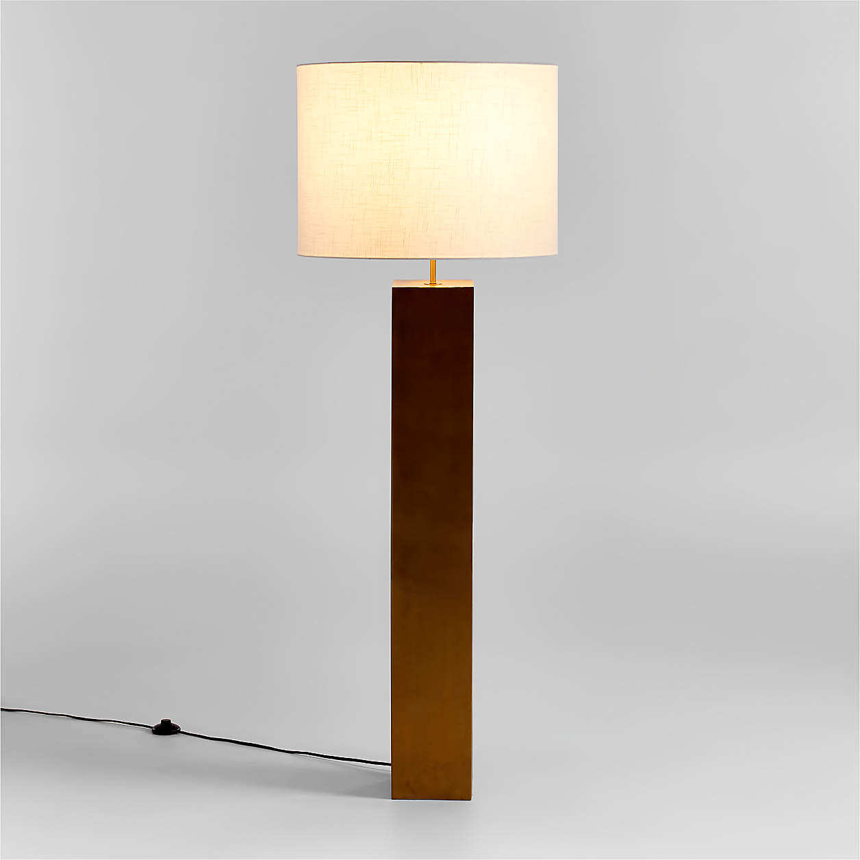 Folie Brass Square Floor Lamp with Drum Shade + Reviews | Crate ...