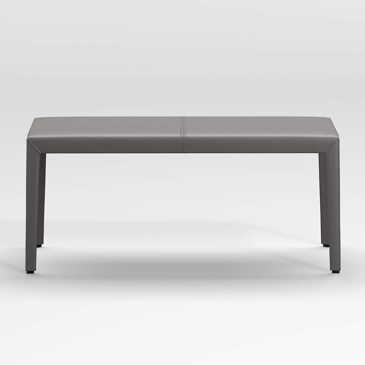 Folio Dark Grey Top-Grain Leather 40" Bench + Reviews | Crate & Barrel