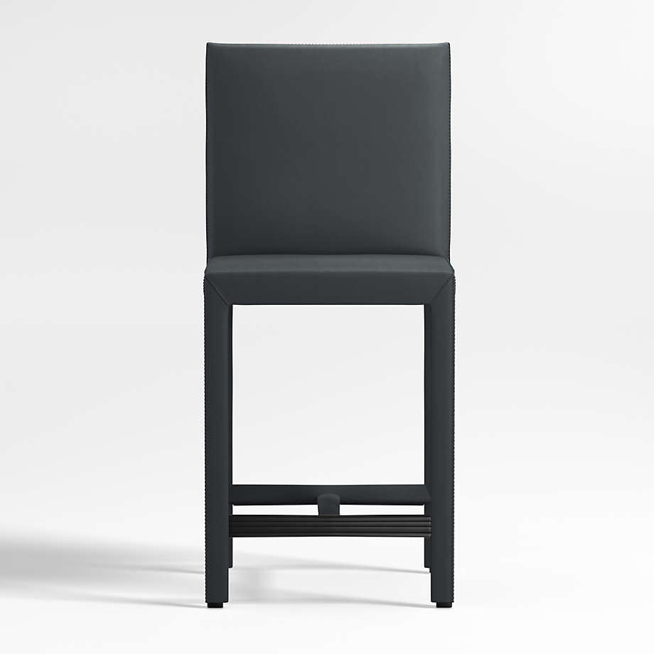 Folio Oceana Blue Top-Grain Leather Counter Stool + Reviews | Crate ...