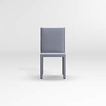 Folio Slate Blue Top-Grain Leather Dining Chair + Reviews | Crate & Barrel