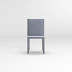 Folio Slate Blue Top-Grain Leather Dining Chair + Reviews | Crate & Barrel