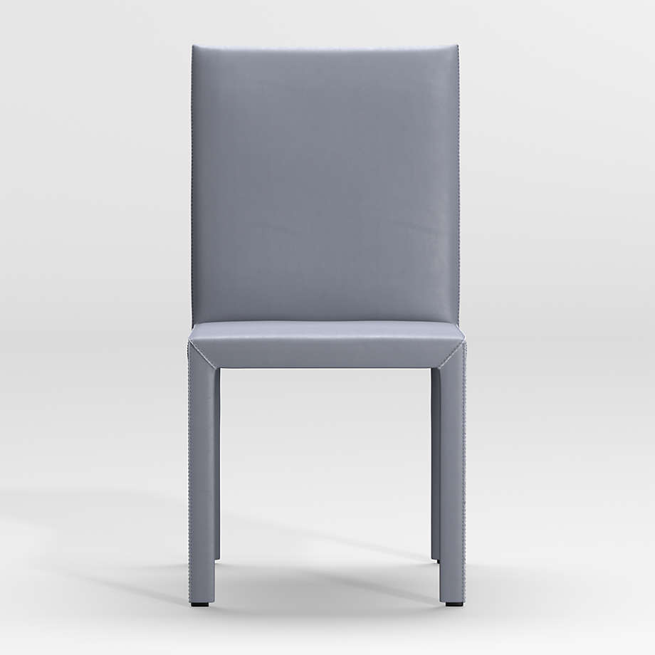 Folio Slate Blue Top-Grain Leather Dining Chair + Reviews | Crate & Barrel