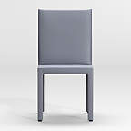 Folio Slate Blue Top-Grain Leather Dining Chair + Reviews | Crate & Barrel