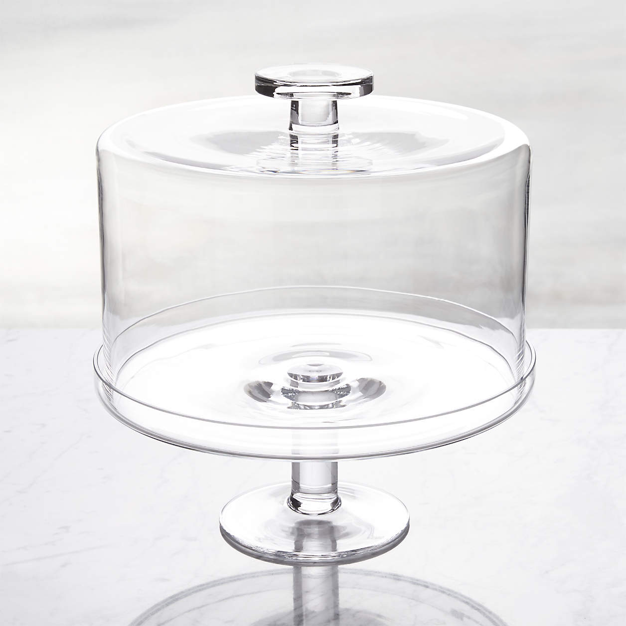 Footed Glass Pedestal Cake Stand with Dome + Reviews | Crate & Barrel ...