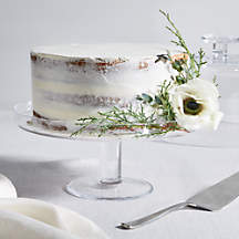 Footed Glass Pedestal Cake Stand with Dome + Reviews | Crate & Barrel