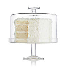 Footed Glass Pedestal Cake Stand with Dome + Reviews | Crate & Barrel