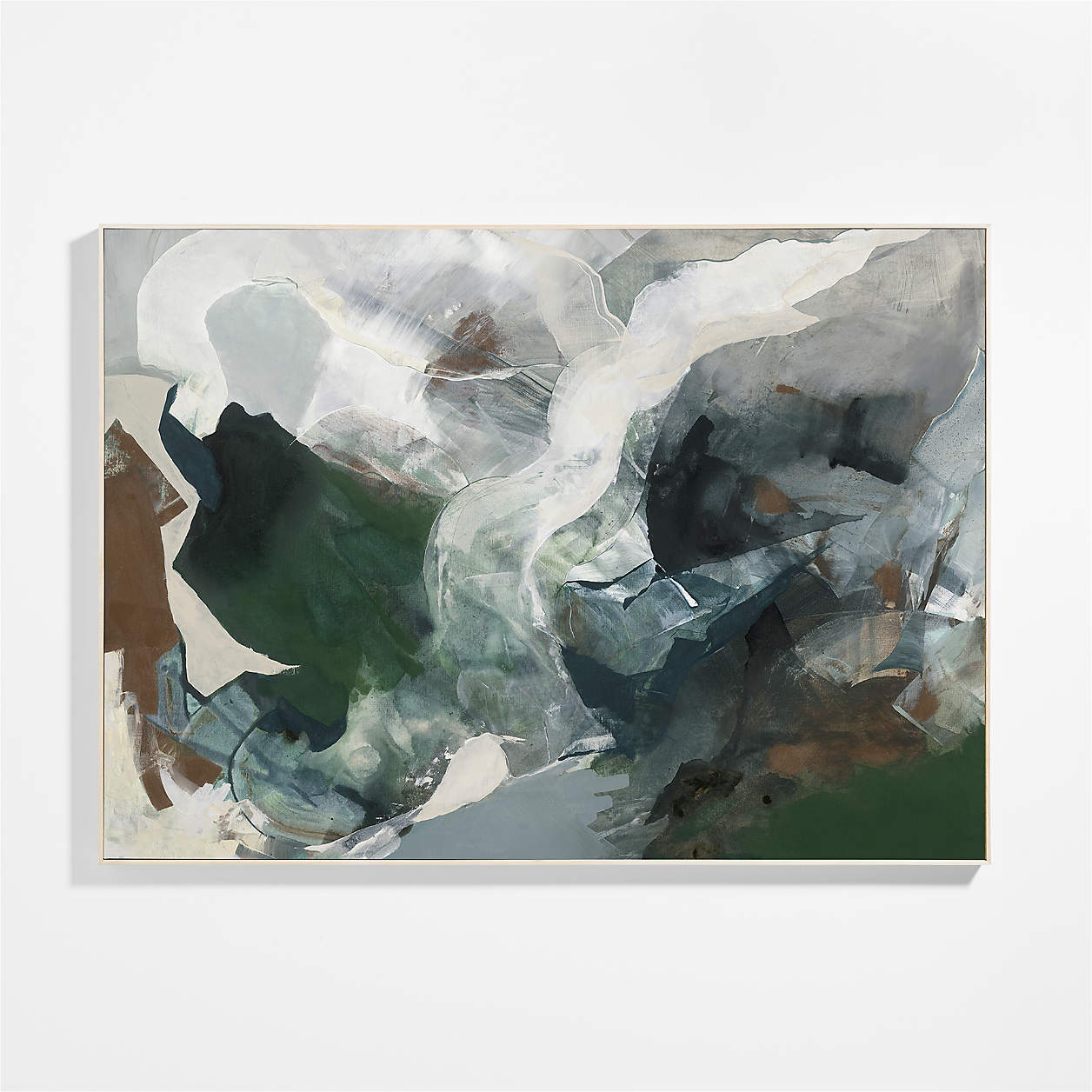 "Forest Movement" Framed Green Abstract Wall Art Print 71"x51" by Britt ...