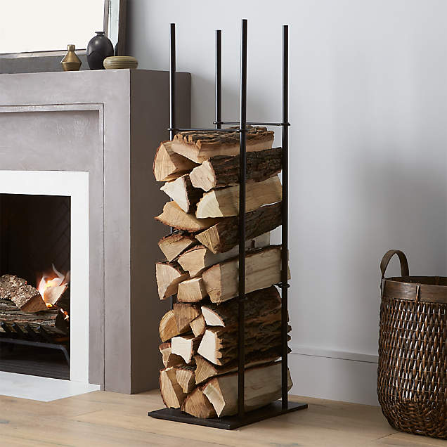 Telum Black Fireplace Log Holder + Reviews | Crate & Barrel Canada