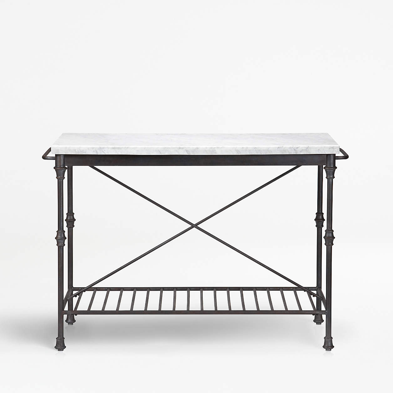 French 55" White Marble Kitchen Island + Reviews | Crate & Barrel