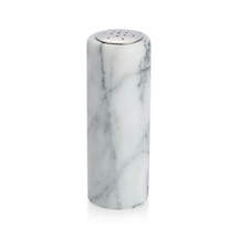 French Kitchen White Marble Salt-Pepper Shaker + Reviews | Crate & Barrel