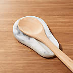 French Kitchen White Marble Spoon Rest + Reviews | Crate & Barrel