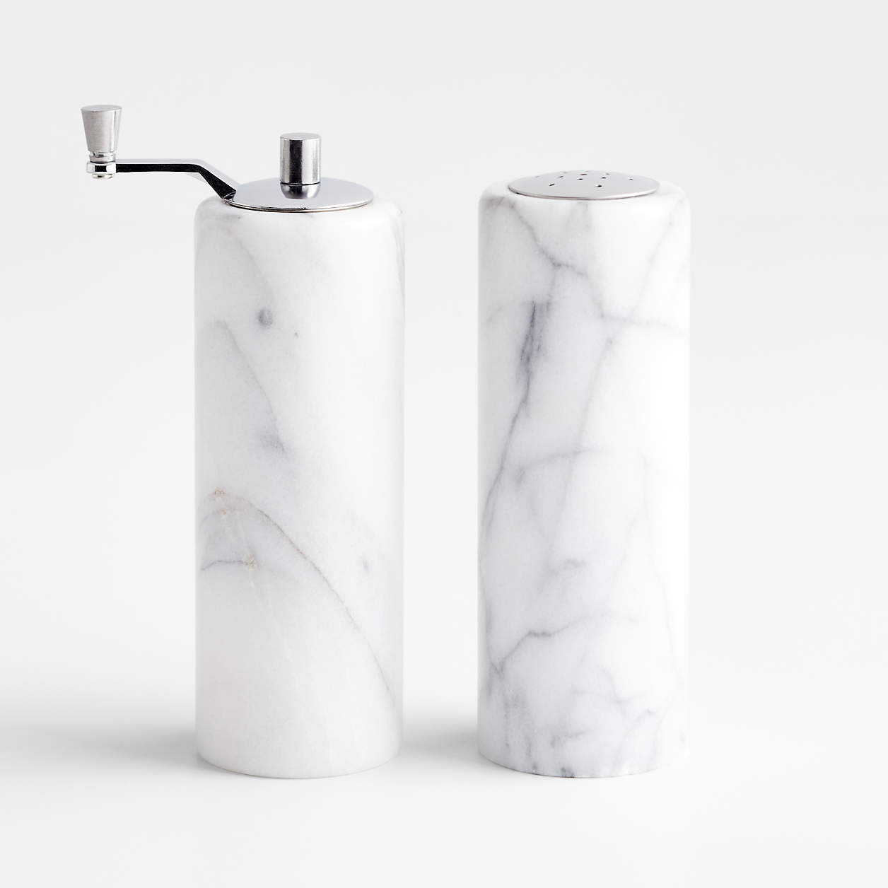 French Kitchen White Marble Salt & Pepper Shaker Set + Reviews | Crate ...
