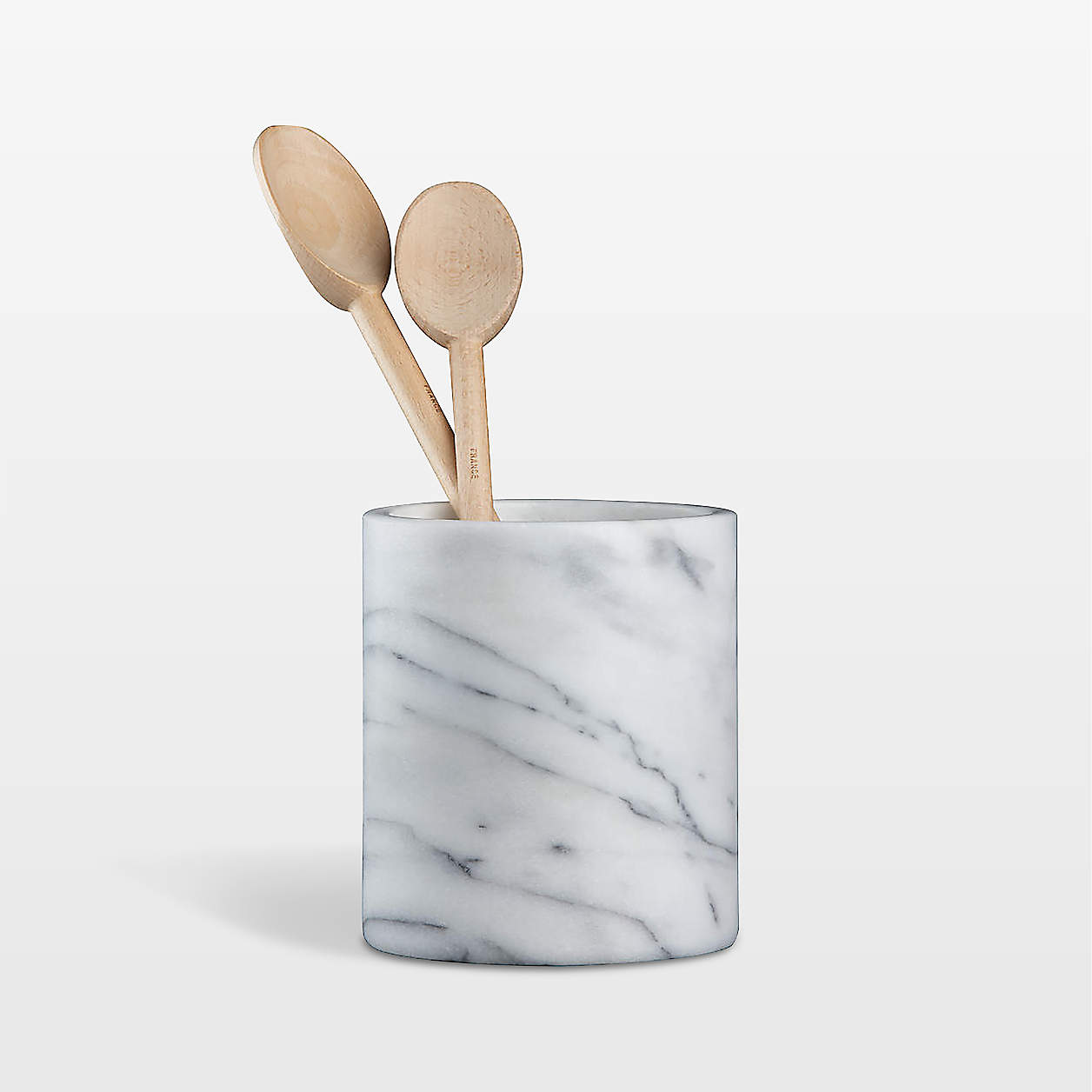 French Kitchen White Marble Utensil Holder + Reviews | Crate & Barrel ...