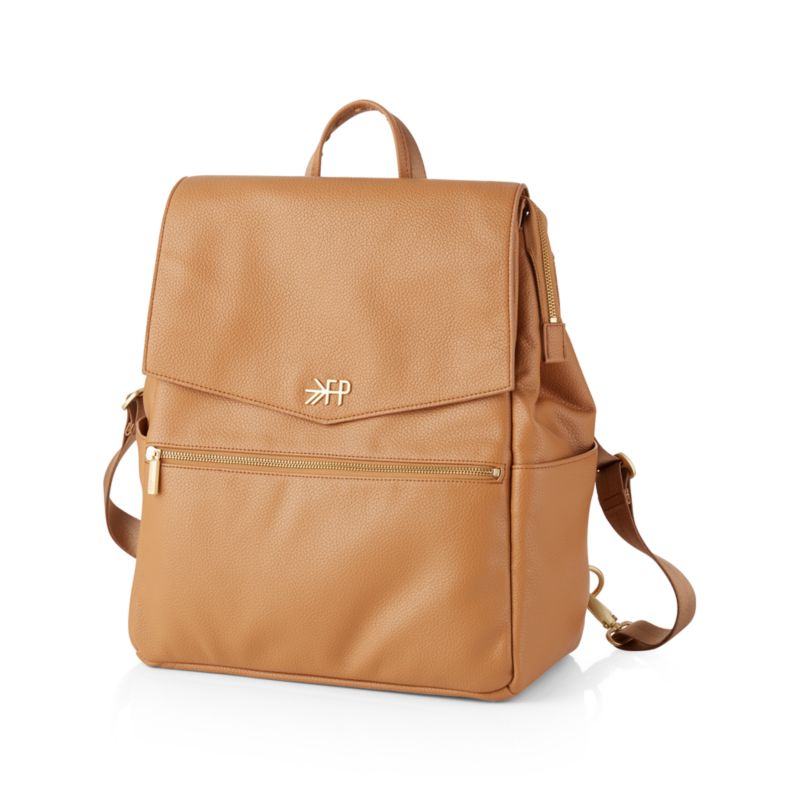 Freshly Picked Butterscotch Brown Vegan Leather Diaper Backpack ...
