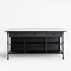 French 72" Large White Marble Kitchen Island + Reviews | Crate & Barrel